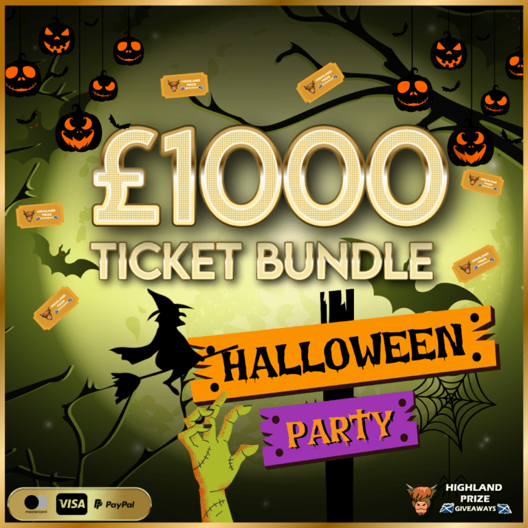 £1000 HALLOWEEN PARTY RANDOM TICKET BUNDLE # 2 – Highland Prize Giveaways