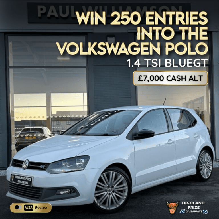 250 TICKETS INTO VOLKSWAGEN POLO 1.4 TSI BLUEGT OR £7,000 CASH ...